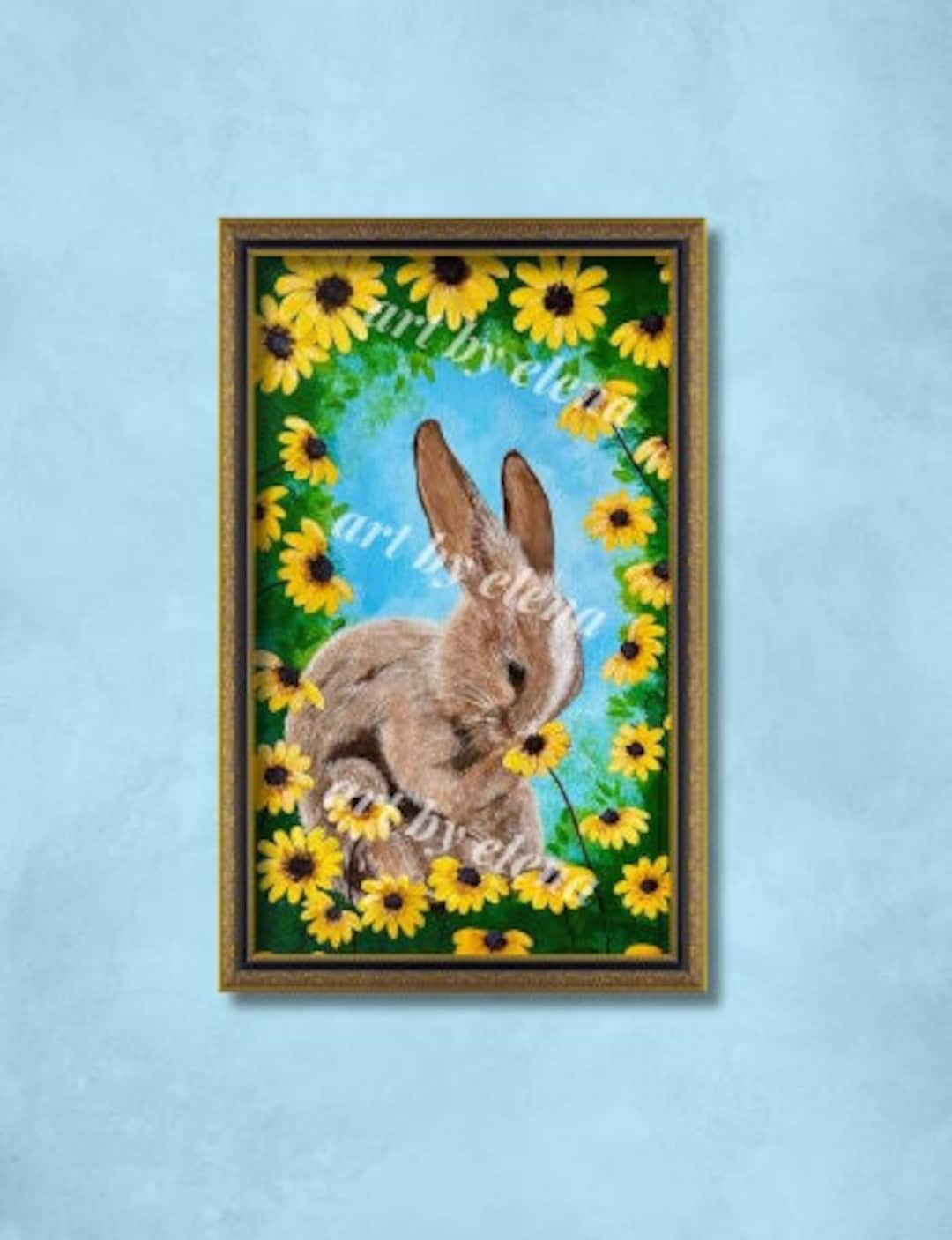 Printable Painting of Rabbit Bunny | Digital Art Download | Spring Home ...