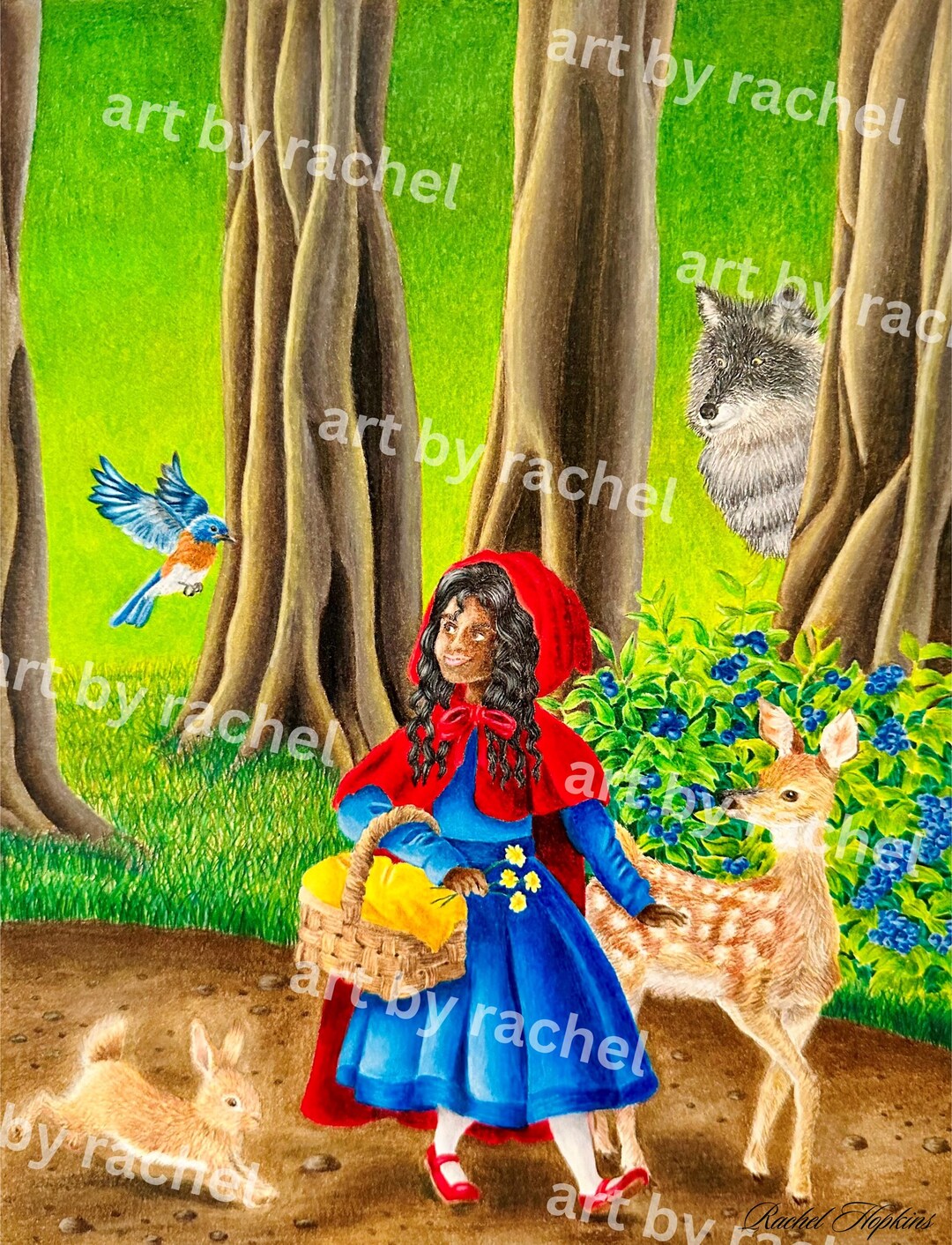 Printable Little Red Riding Hood, Nursery Digital Download, Classic ...