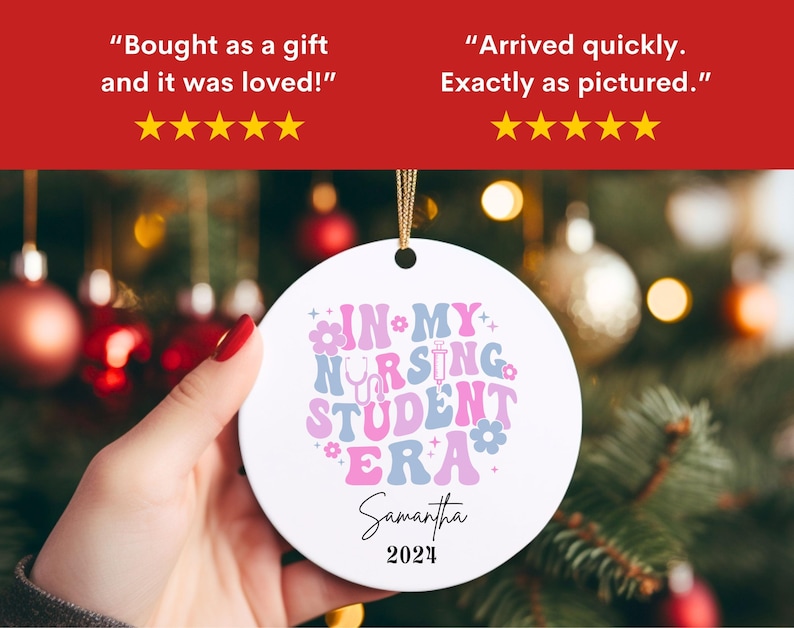 In My Nursing Student Era Ornament, Personalized Future Nurse Christmas ...
