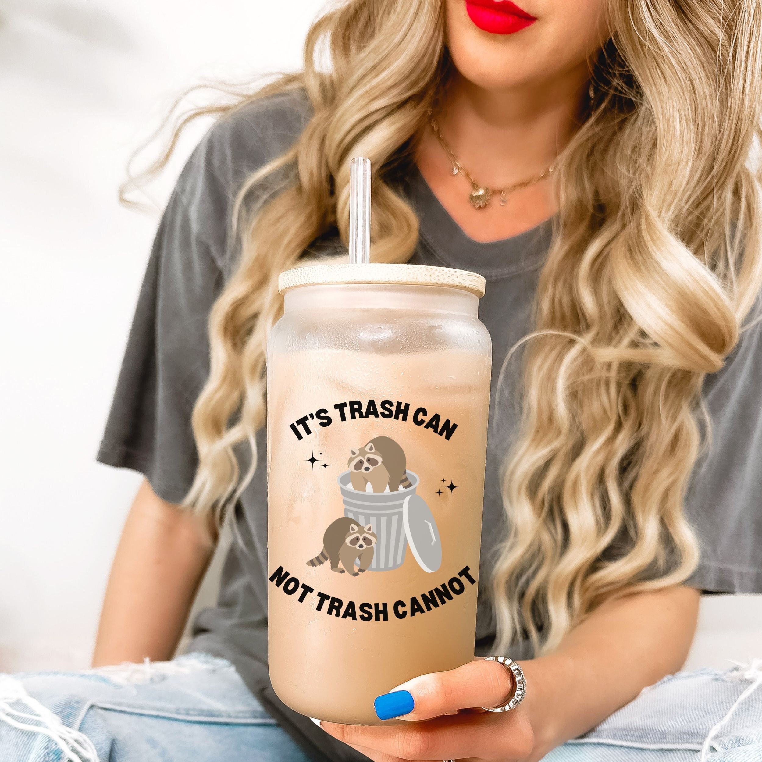 Its Trash Can Not Trash Cannot Raccoon Glass Can Funny Trash - Etsy UK