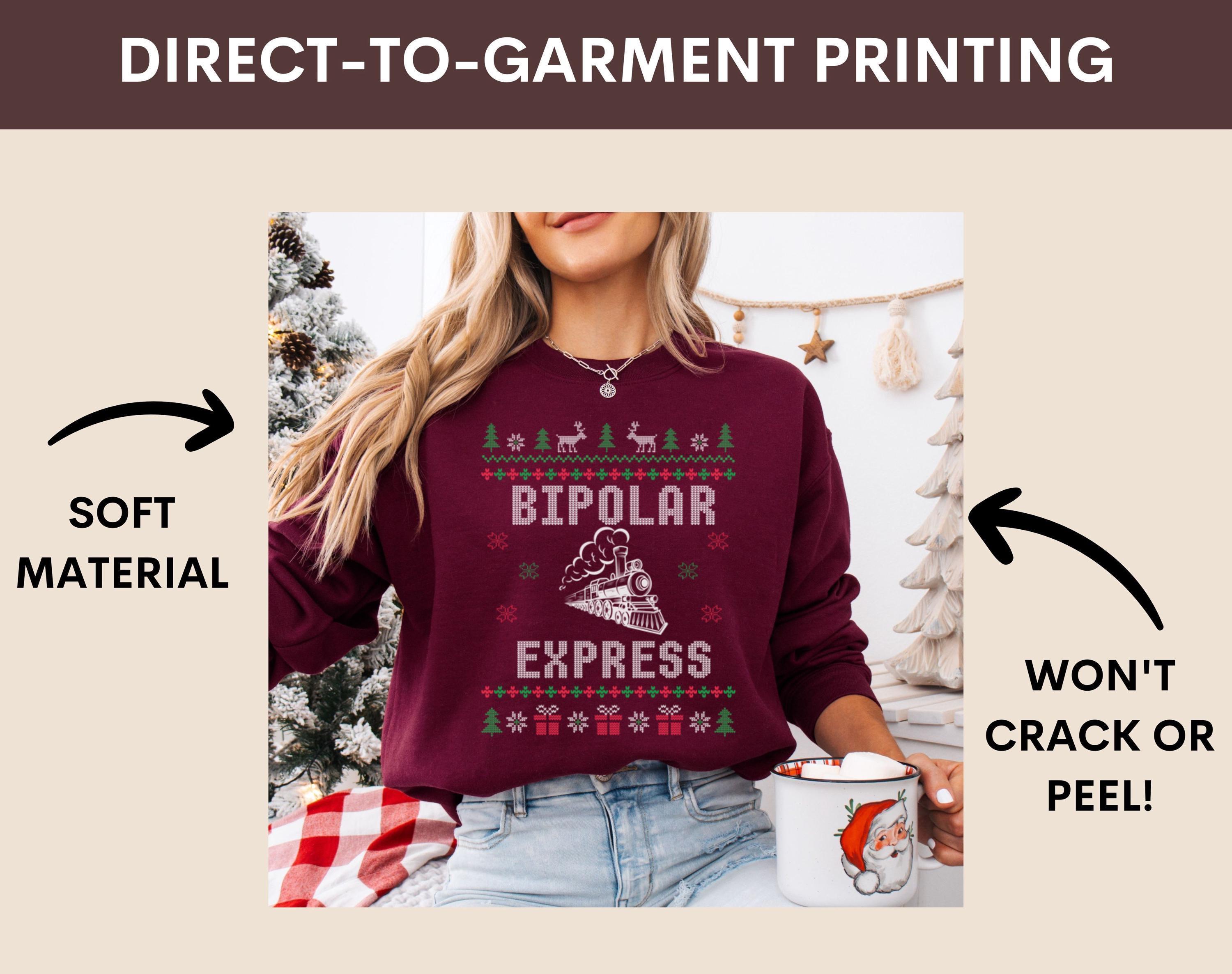 Bipolar Express Ugly Christmas Sweater, Funny Christmas Sweater Mental ...