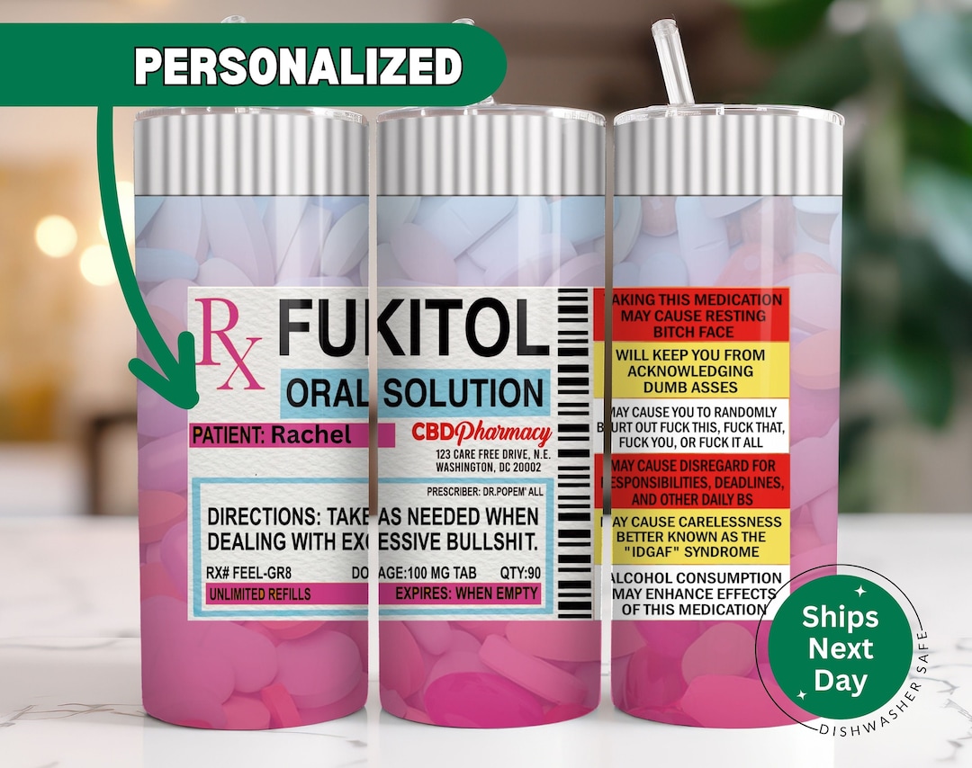 Fukitol Tumbler Personalized, Funny Nurse Tumbler, Sarcastic Tumblers ...