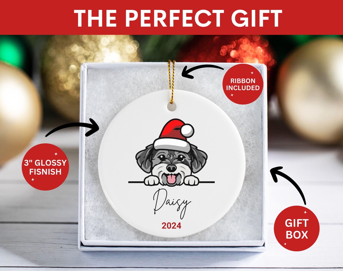 Personalized Dog Ornament, Custom Dog Christmas Gift Dog Lover Gift for ...