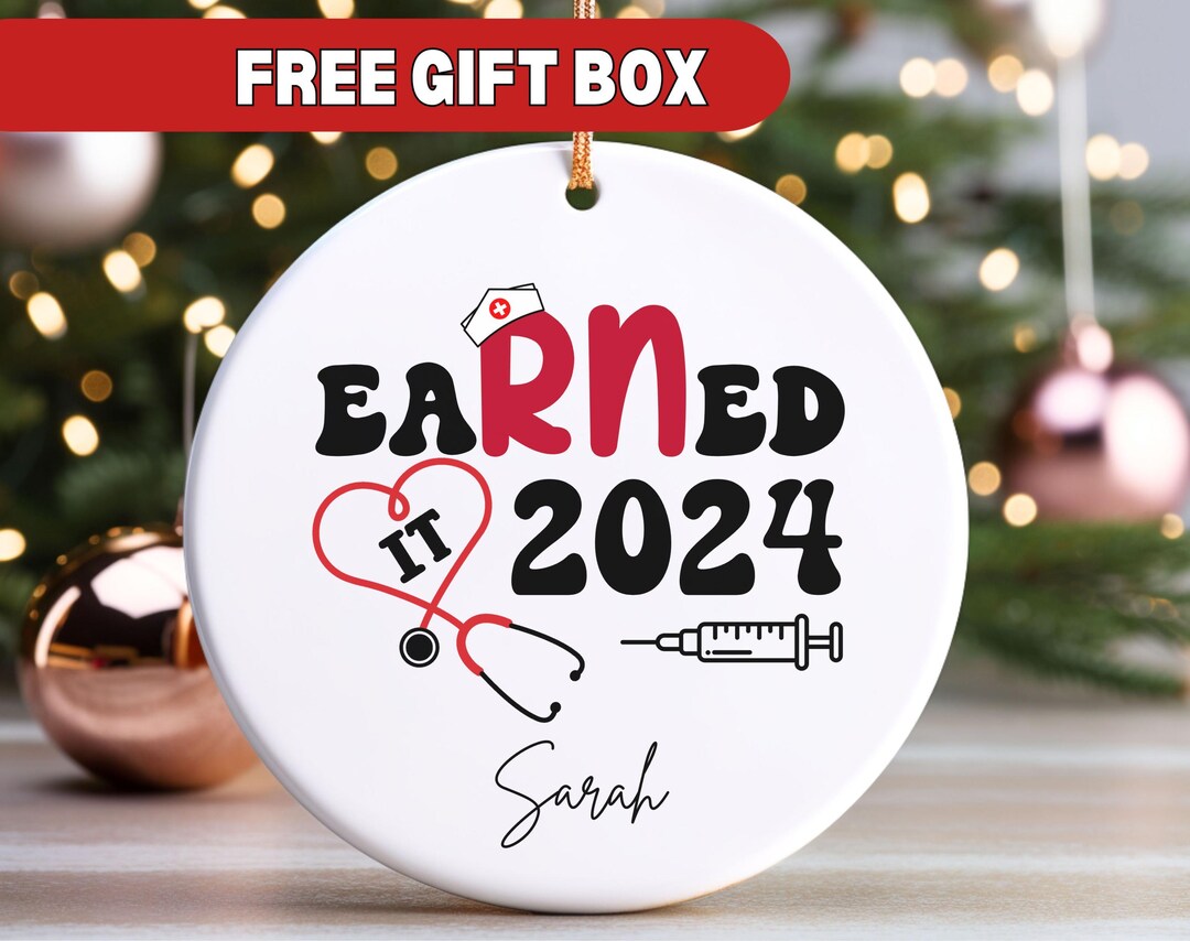 Nurse Christmas Ornament, Earned It Christmas Gift, Personalized New ...