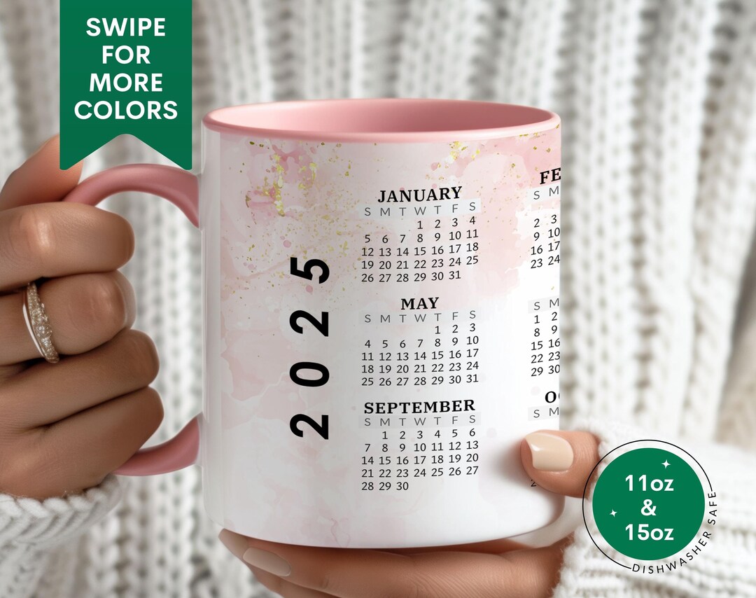 2025 Calendar Mug, New Year Coffee Mug Gift for Teacher Event Planners ...