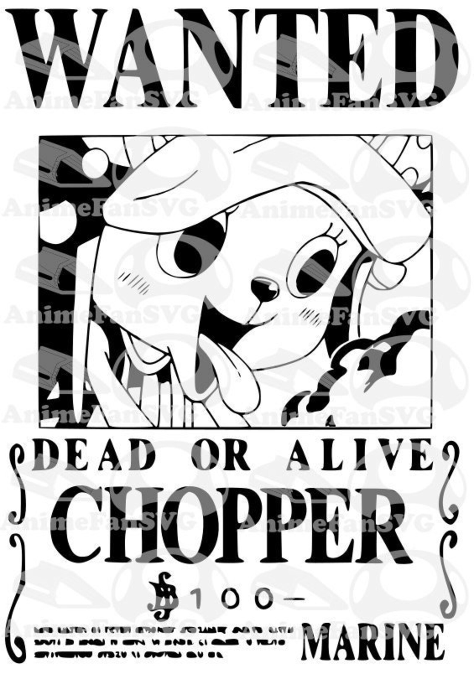 Chopper Wanted Poster SVG - Etsy