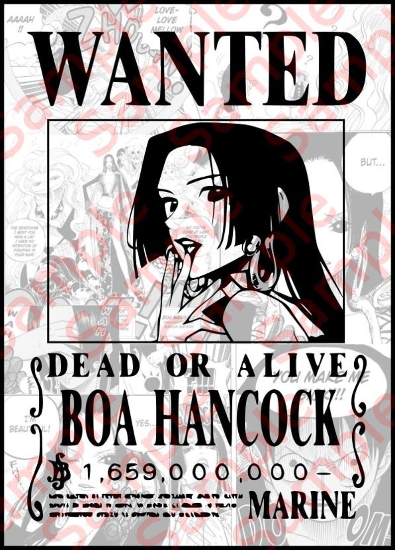 Boa Hancock Wanted Poster SVG PNG - Etsy Australia