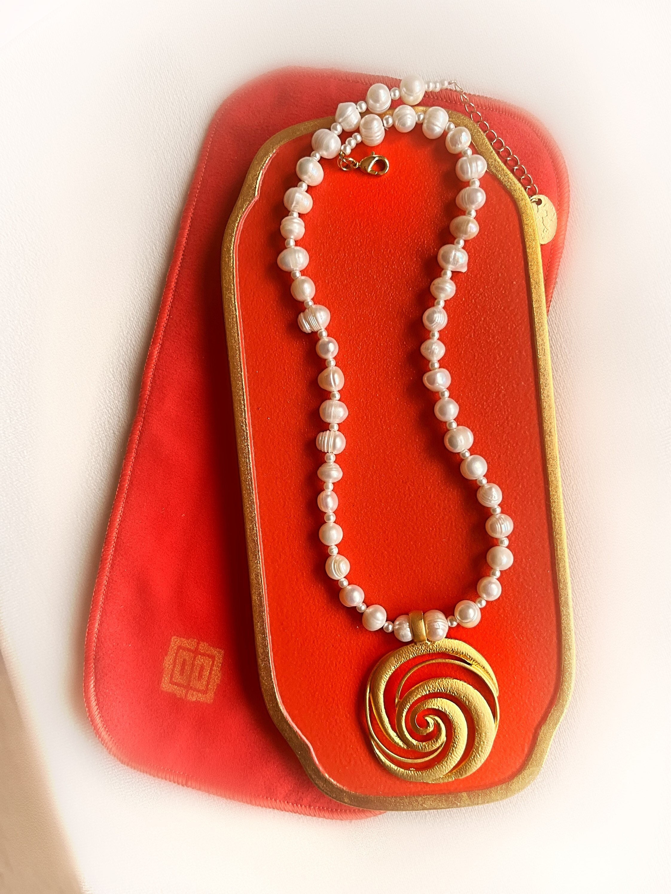 Freshwater Pearls Life Cycle Necklace 24 K Gold Filled - Etsy