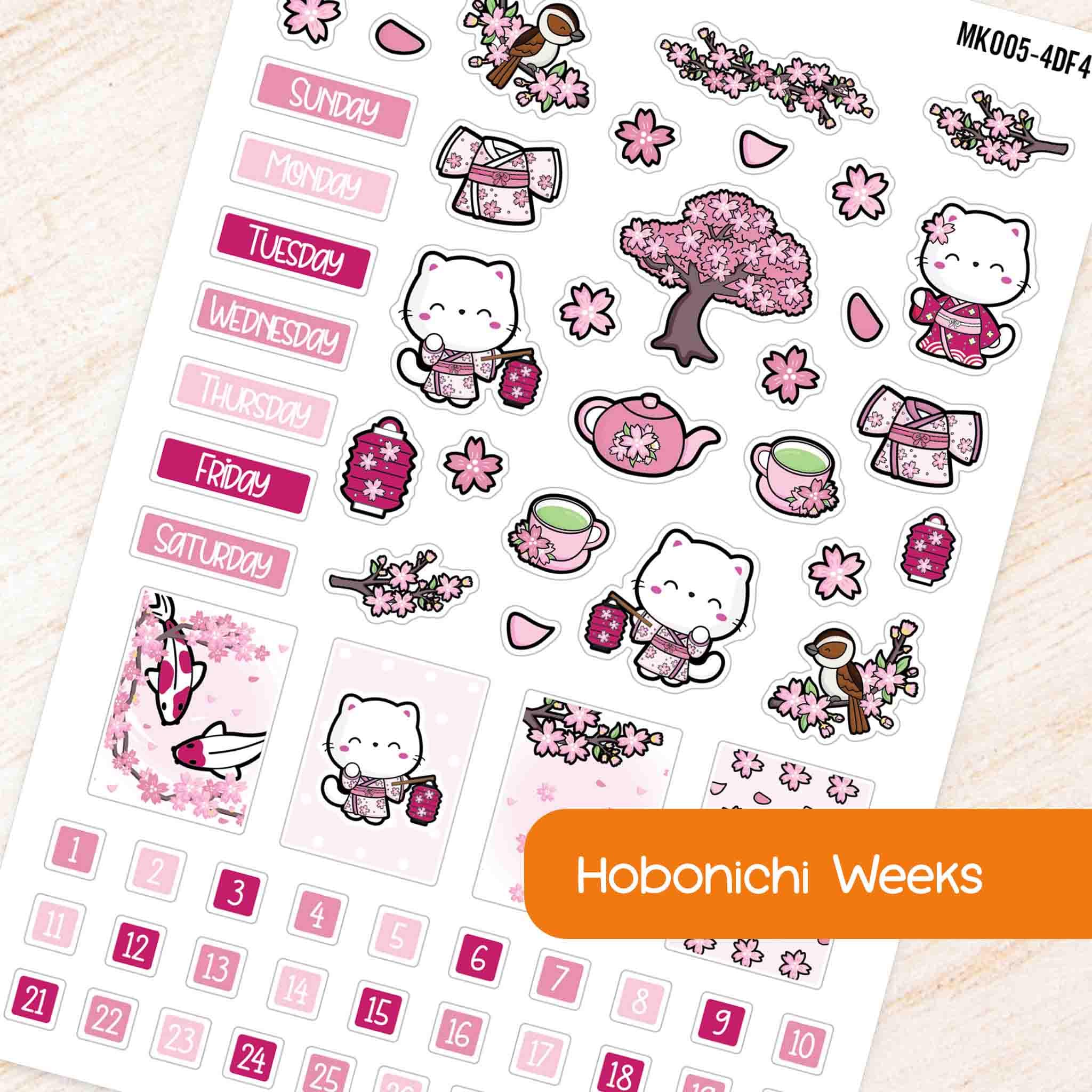 April Cherry Blossom Hobonichi Weeks Monthly Planner Sticker Kit ...