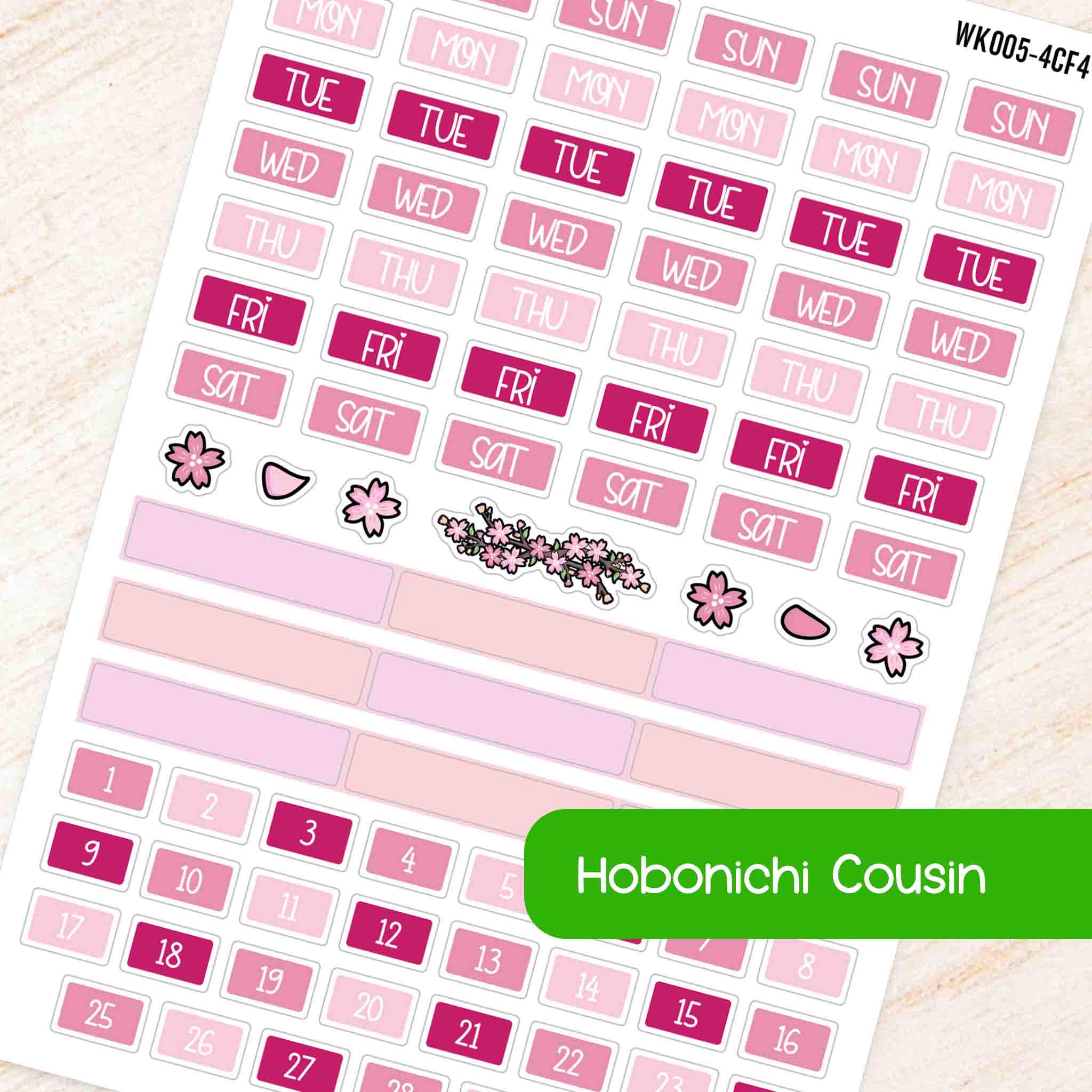 April Cherry Blossom Hobonichi Cousin A5 Weekly Planner Sticker Kit ...