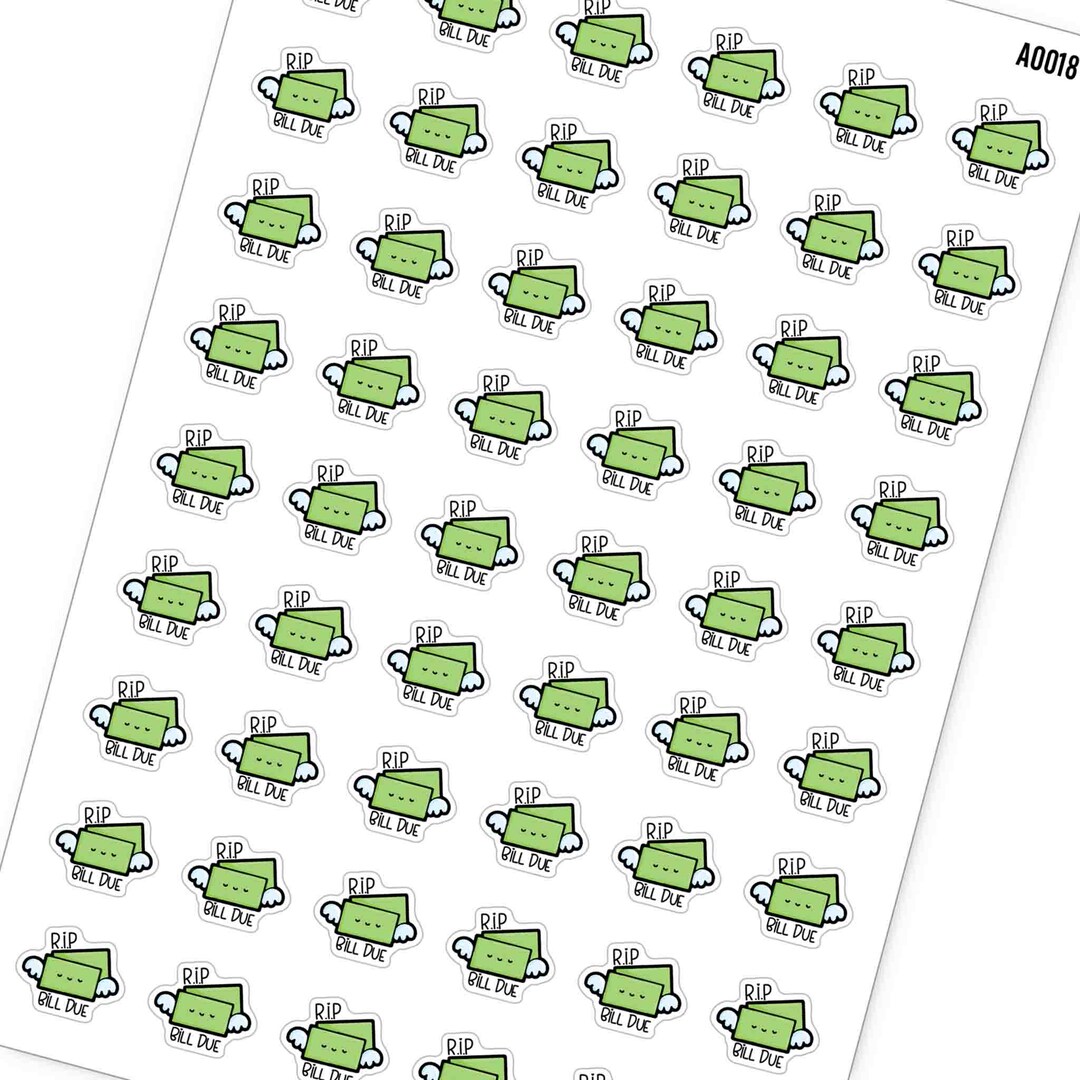 RIP Bill Due Planner Stickers - Bill Due Budget Add-on Stickers for ...