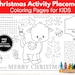 Christmas Coloring Activity Placemats / Coloring Pages / Holiday Party ...