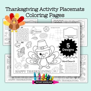 Thanksgiving Coloring Pages for Kids, Thanksgiving Coloring Placemats ...