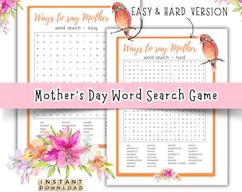 Mothers Day Word Search, Mothers Day Puzzle, Printable Mothers Day ...