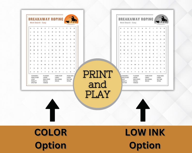 Breakaway Roping Word Search, Calf Roping Game for Kids, Rodeo Cowgirl ...