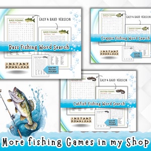 Crappie Fishing Word Search, Word Search for Kids, Crappie Fish ...