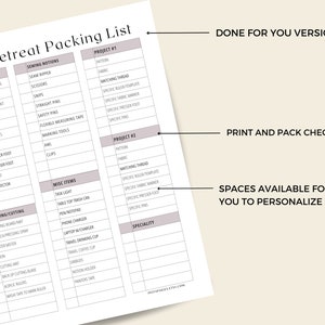 Quilt Retreat Packing Bundle, Quilters Retreat Packing Checklist, Quilt ...