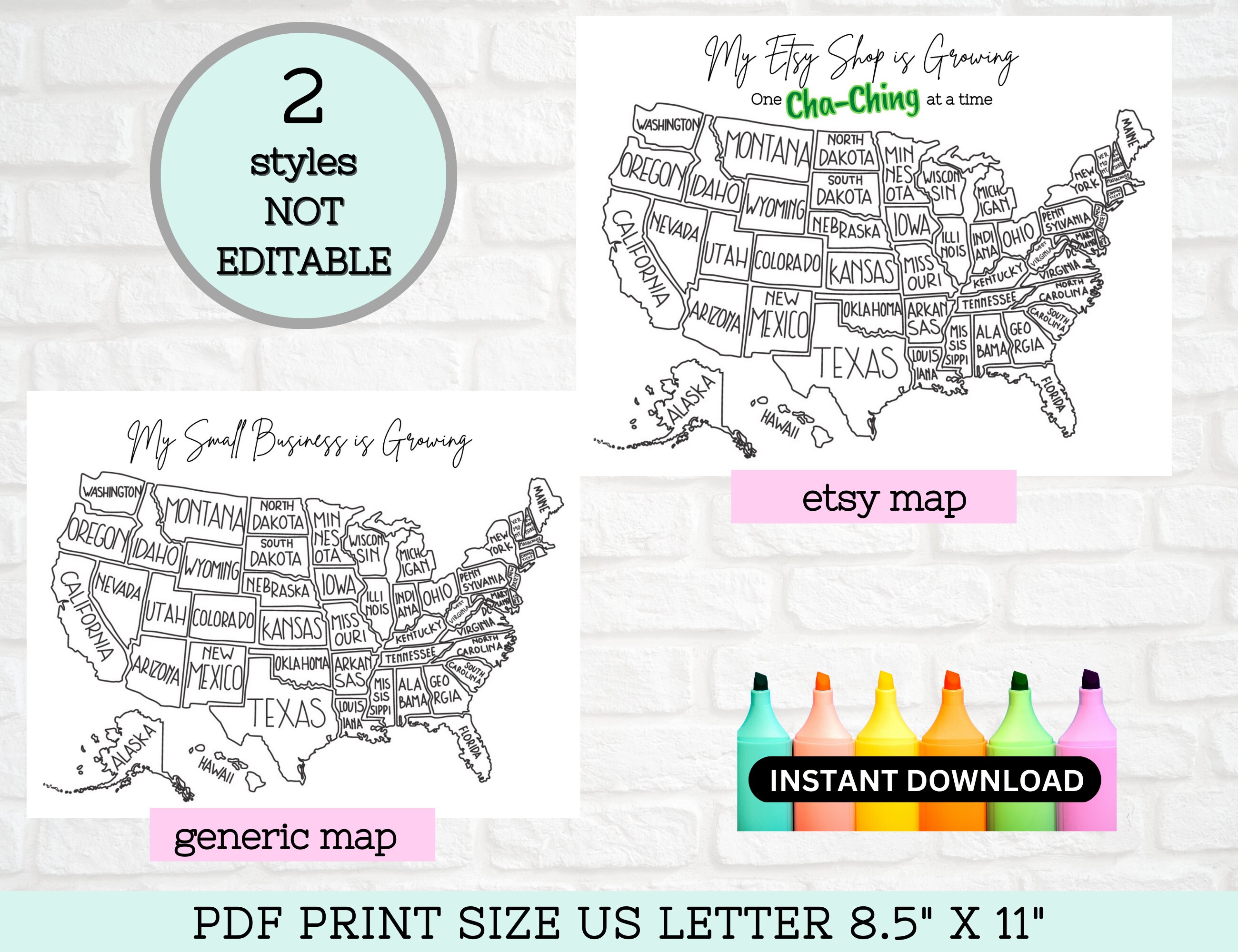 USA Etsy Sales Map, Etsy Sellers Order Tracker, Etsy Shop Coloring ...