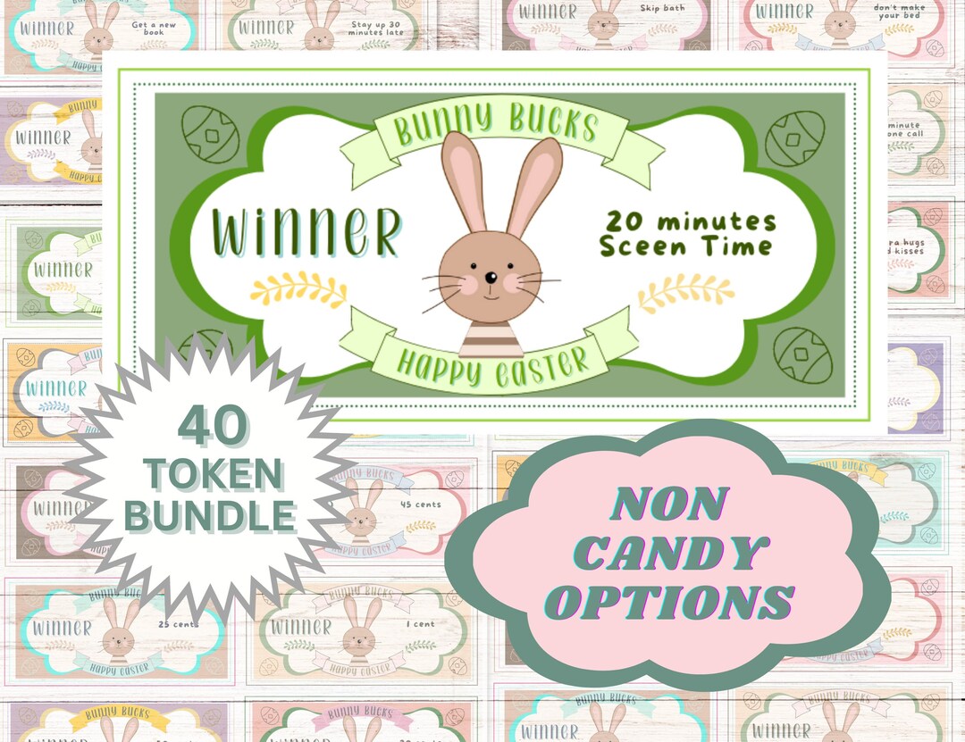 Bunny Bucks, Easter Egg Coupons, Non Candy Easter, Egg Fillers, Blank ...