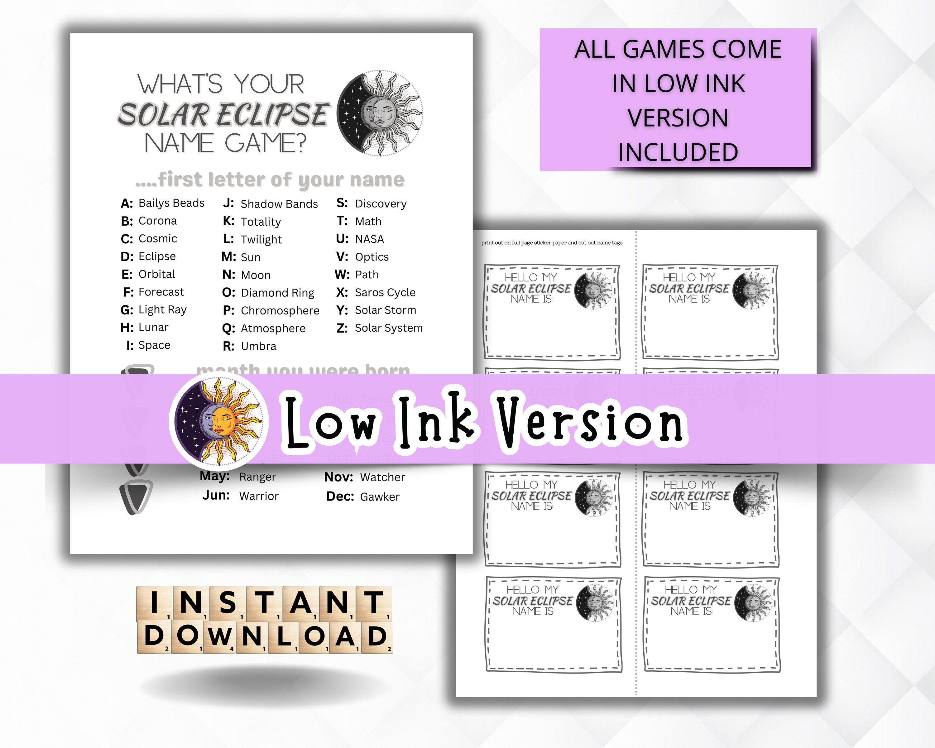 What's Your Solar Eclipse Name Game , Solar Eclipse Games for Kids ...