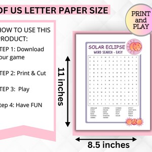 Solar Eclipse Game Bundle, Word Search, Name Game, Games for Kids ...