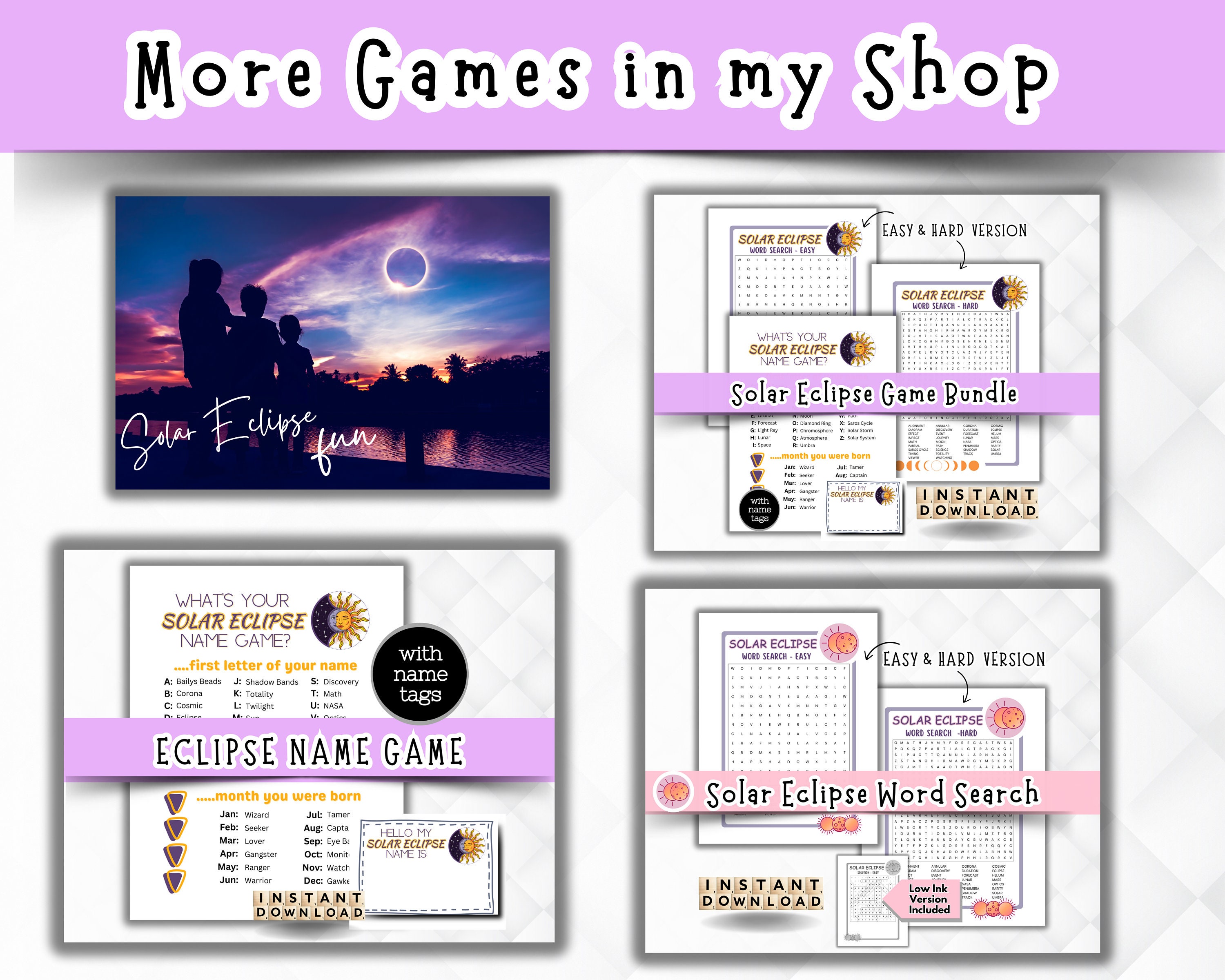 What's Your Solar Eclipse Name Game , Solar Eclipse Games for Kids ...