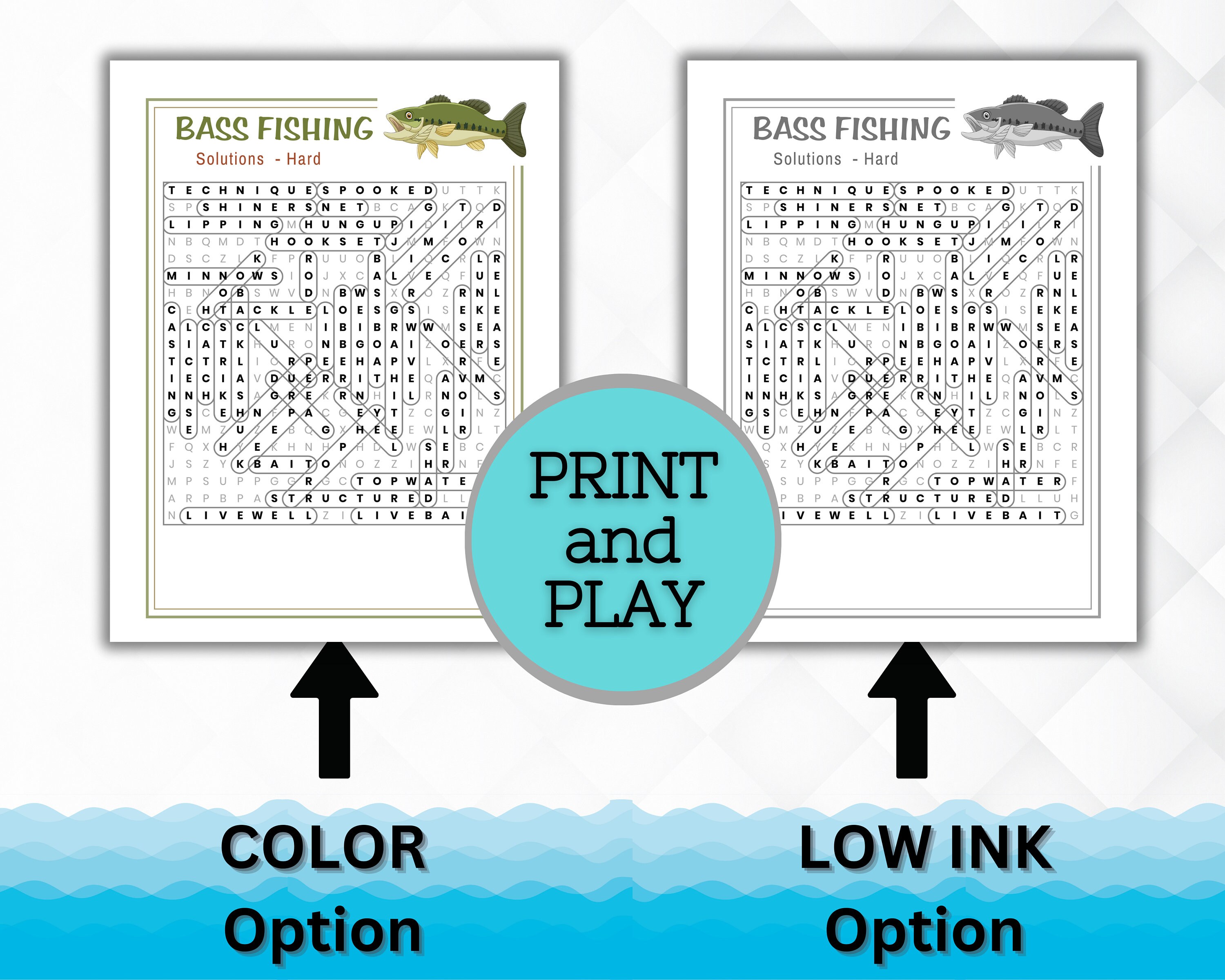 Bass Fishing Word Search, Word Search for Kids, Bass Fish, Bass ...
