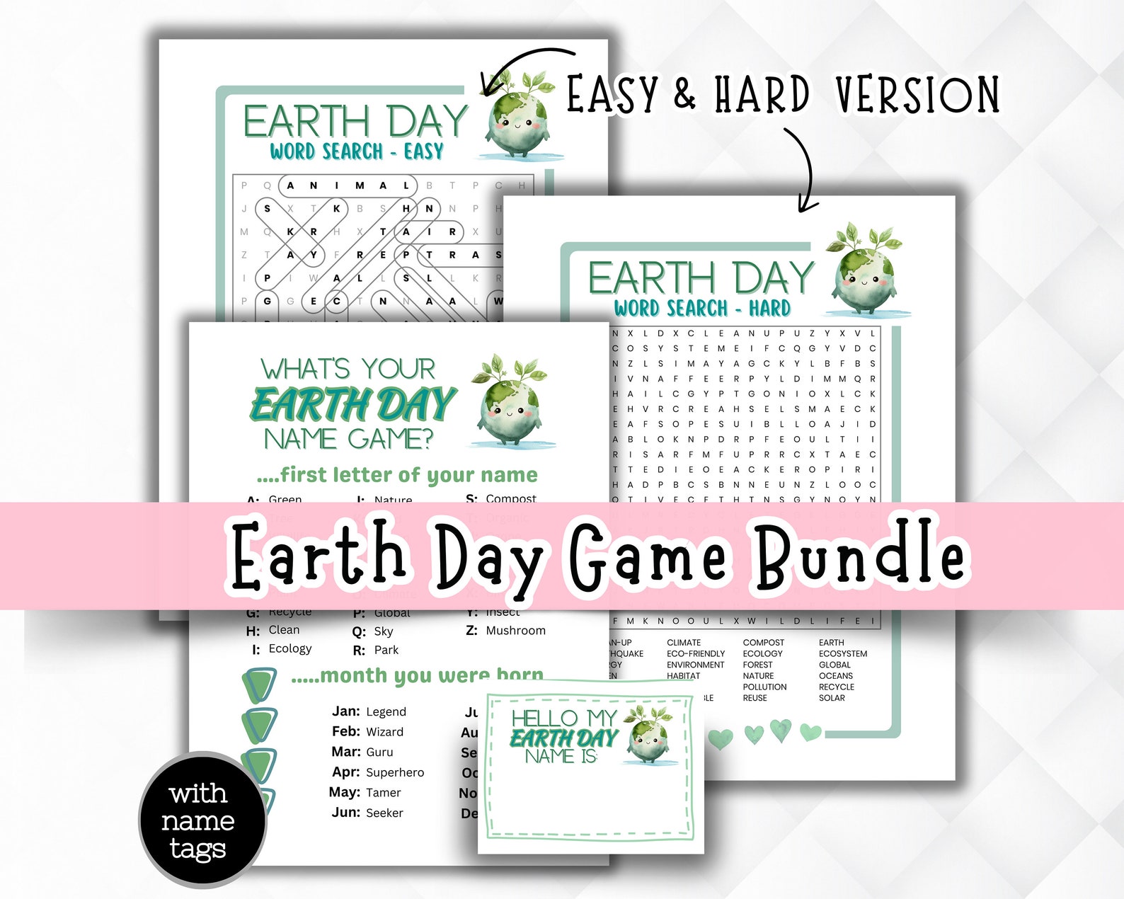 Whats Your Earth Day Name Game, Earth Day Word Search, Earth Day ...