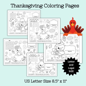 Thanksgiving Coloring Pages for Kids, Thanksgiving Coloring Placemats ...