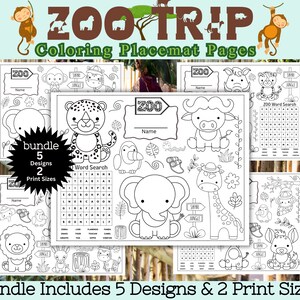 Zoo Animals Coloring Pages / Safari Coloring Activity Pages / Jungle ...