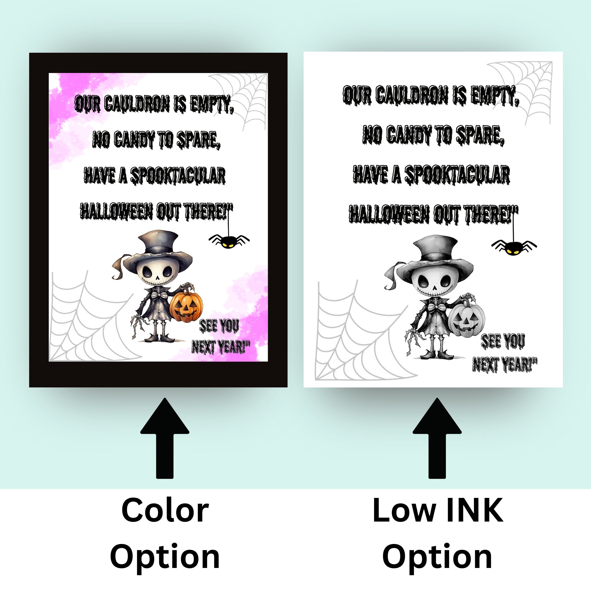 Out of Candy Sign, Halloween Door Sign, Trick or Treat Sign Printable ...
