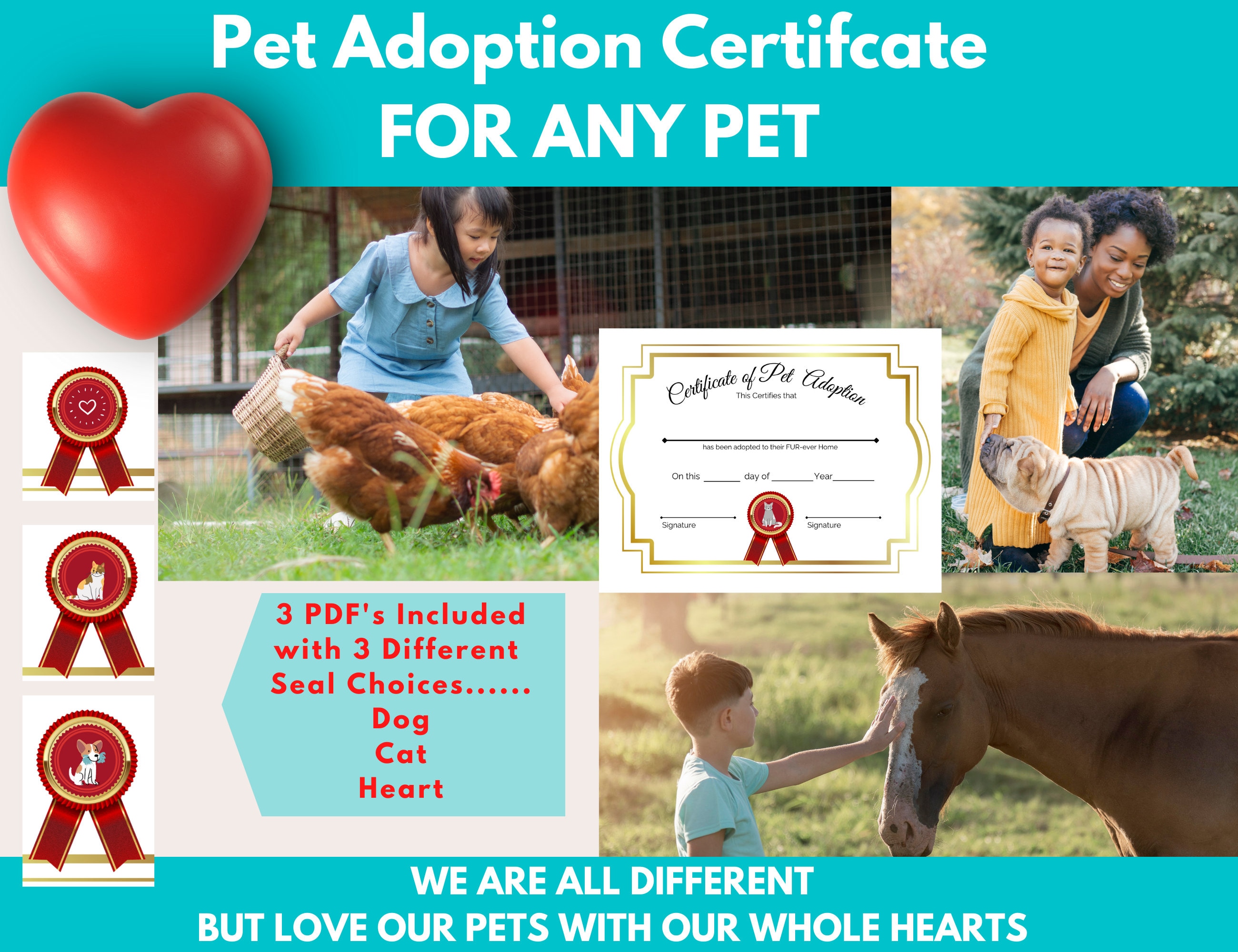 Pet Adoption Certificate, Puppy Adoption Certificate, Dog Adoption ...