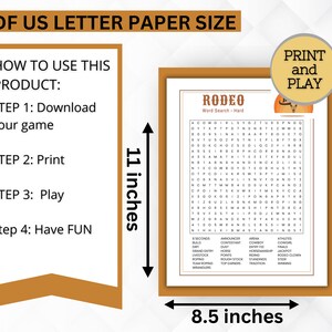 Rodeo Word Search, Rodeo Games for Kids, Rodeo Cowgirl, Western Cowboy ...