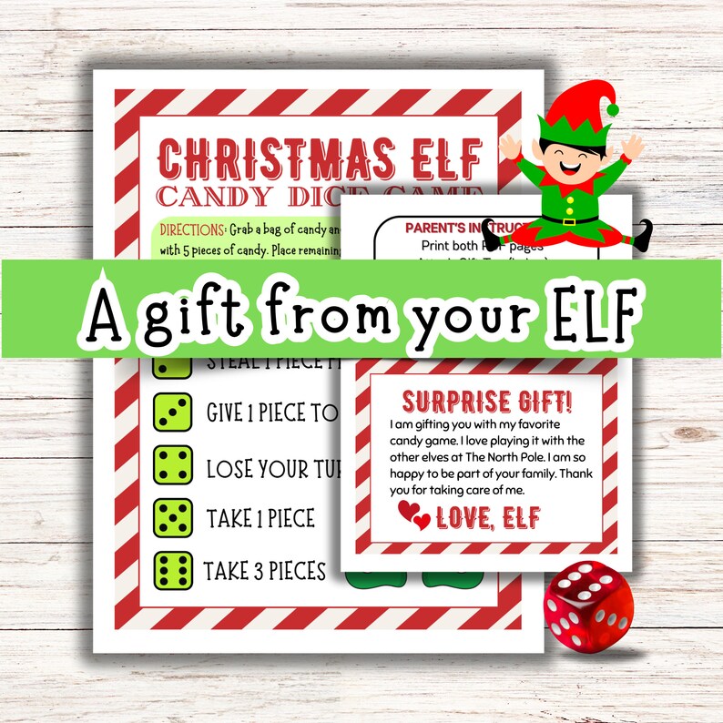 Elf Dice Game, Elf Accessories, Elf Activity, Gift From Elf, Elf Prop ...