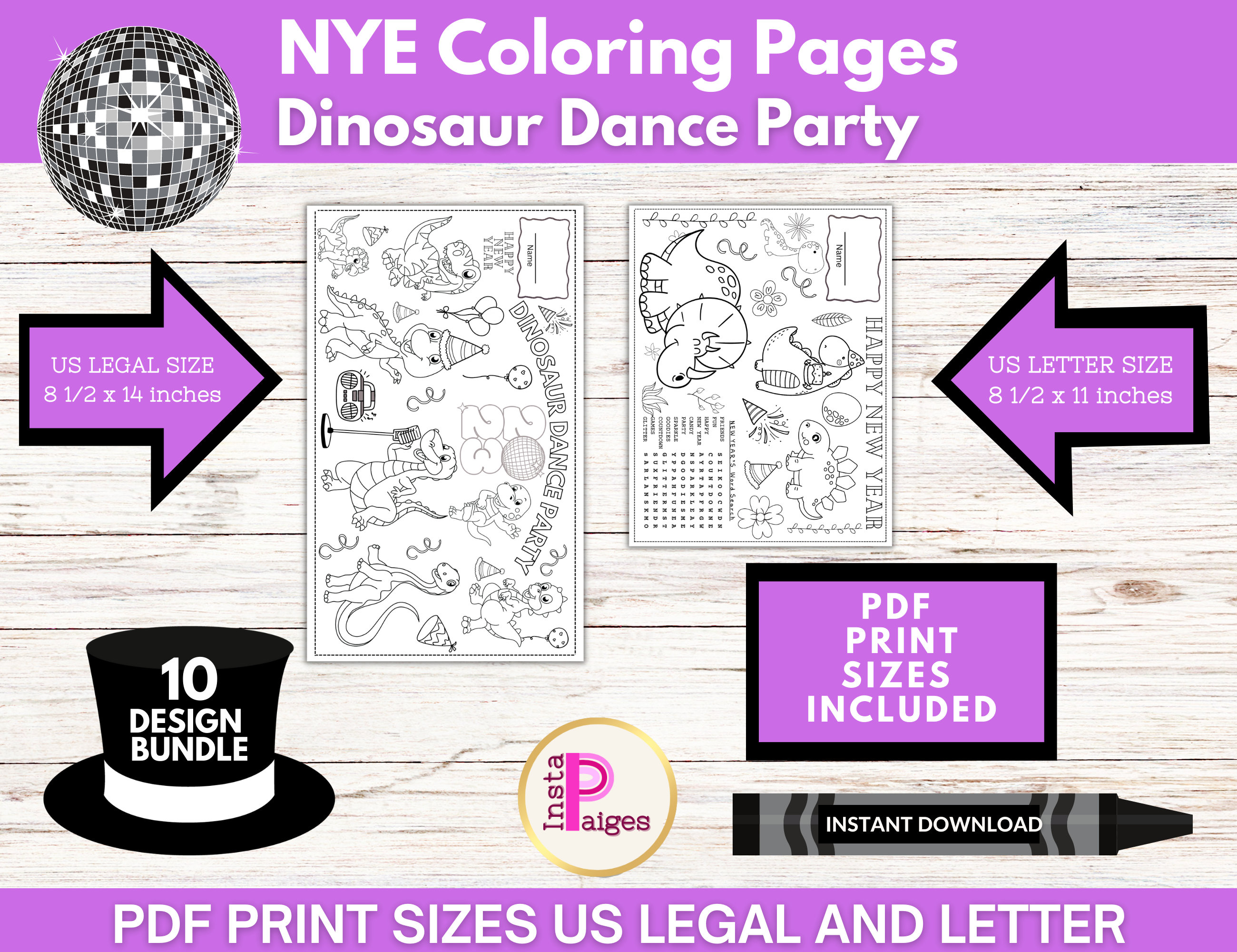 New Year's Eve Activity Coloring Placemats / NYE Coloring Activity Page ...