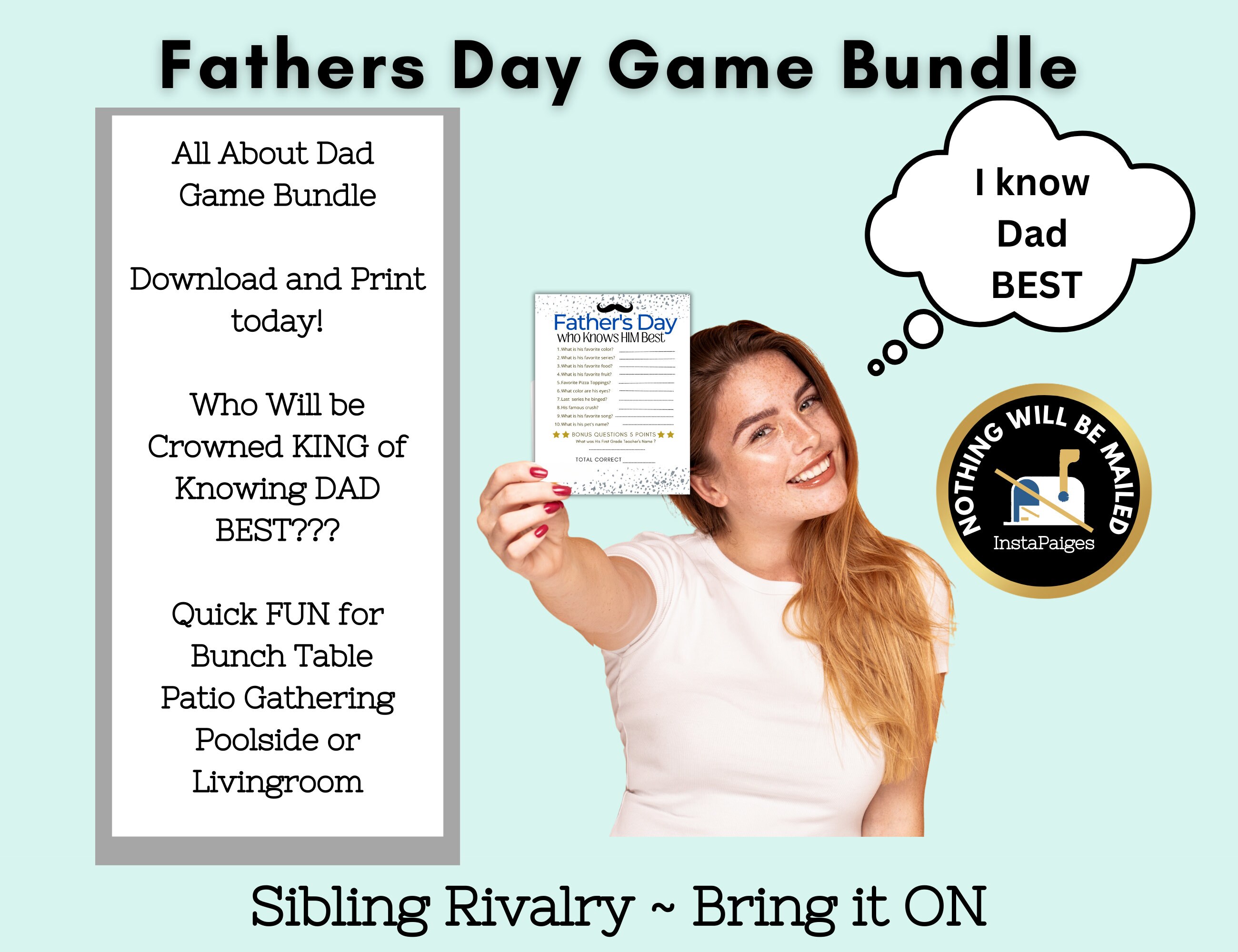 Dad Trivia Game, Fathers Day Quiz, Would He Rather Who Knows Dad Best ...