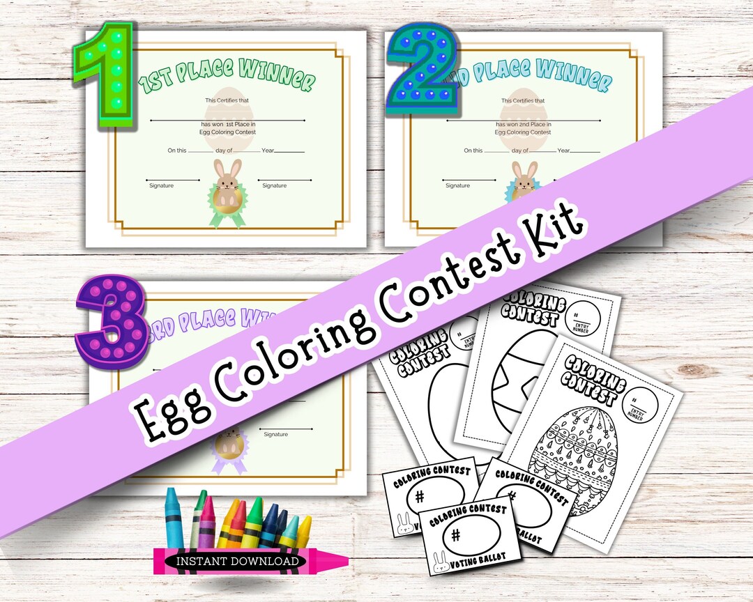 Egg Coloring Contest, Easter Coloring Pages, Class Party Games, Youth ...
