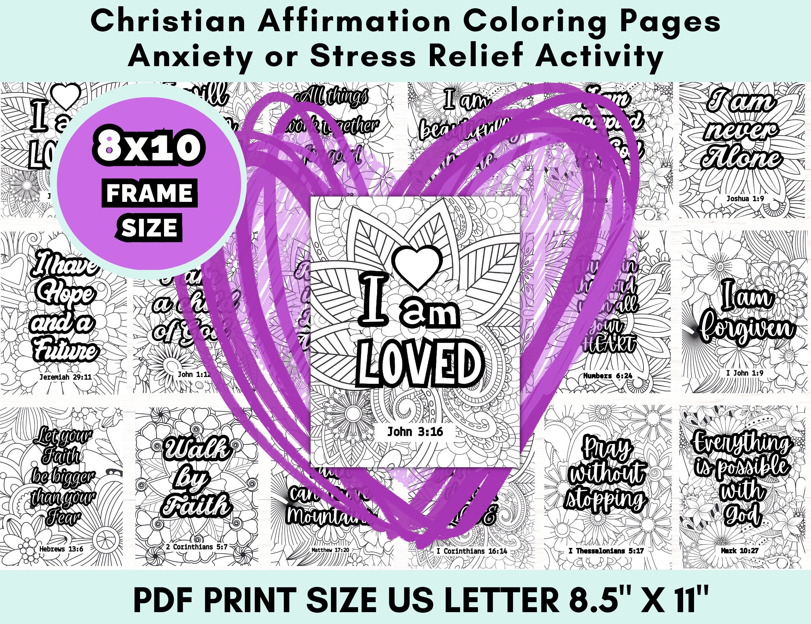 Christian Coloring Pages, Bible Journaling Printable, Mental Health ...