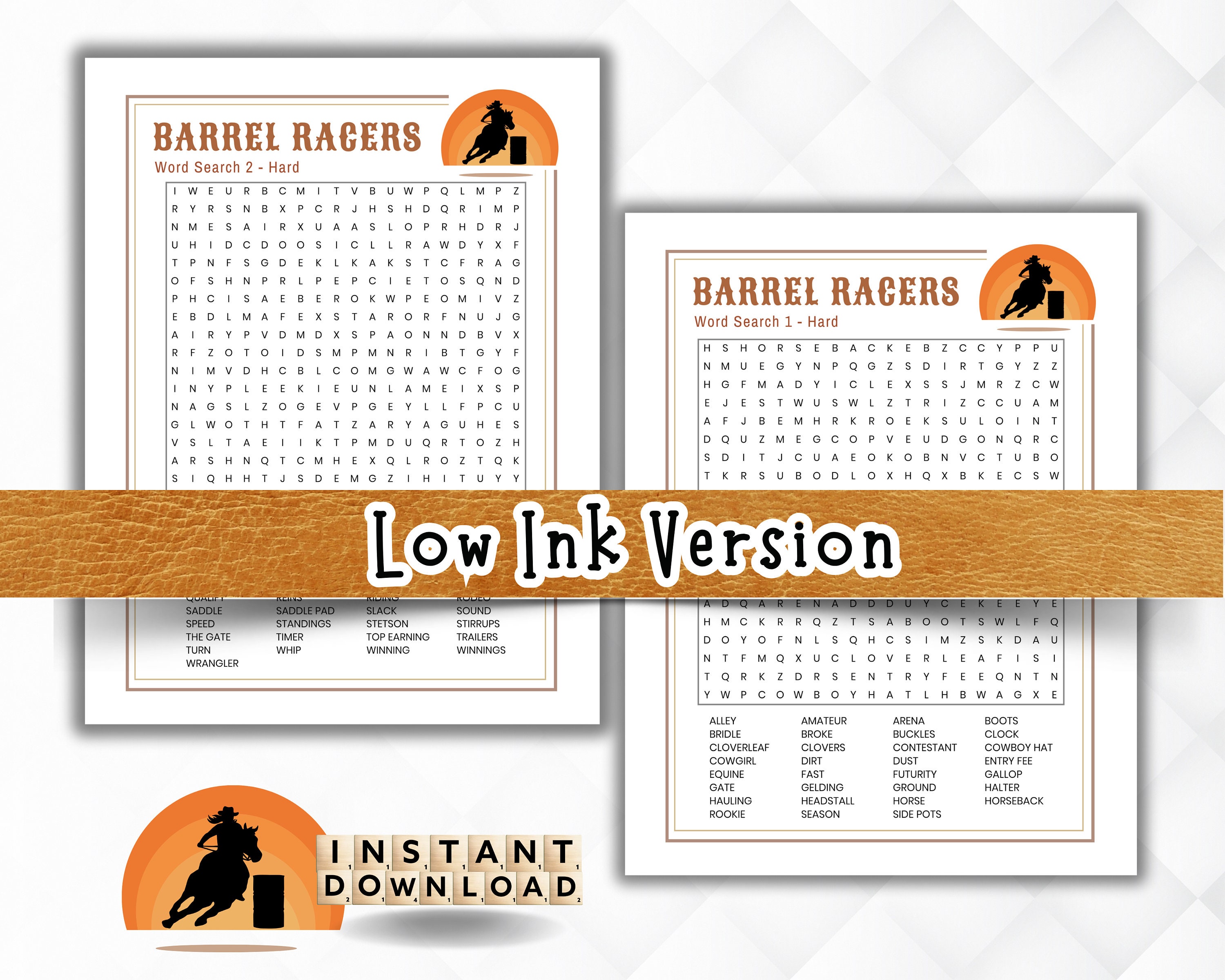 Barrel Racers Word Search, Barrel Racing Game for Kids, Rodeo Cowgirl ...