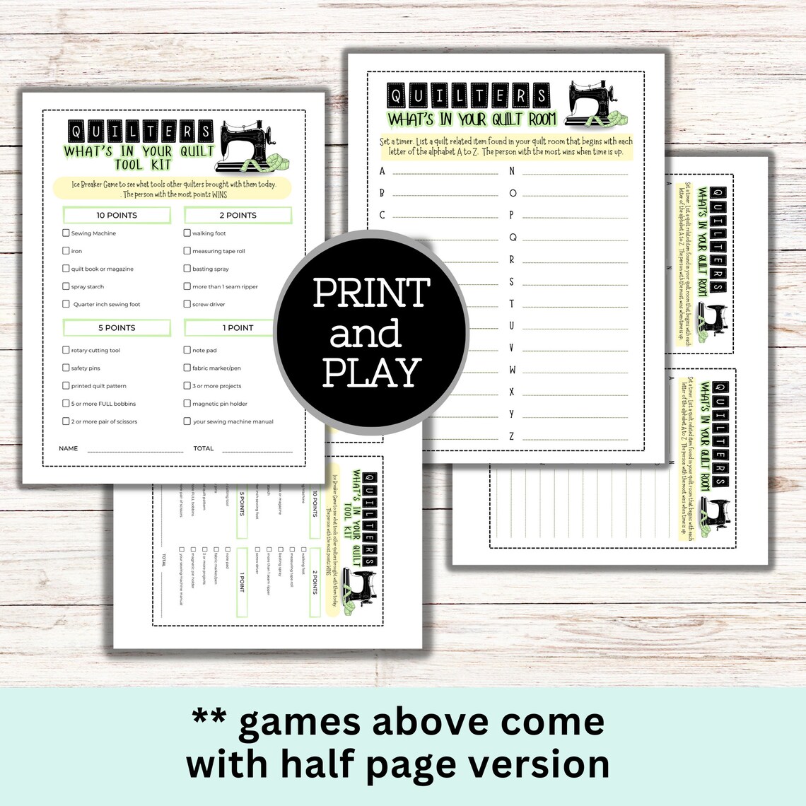 Quilt Game Bundle, #1 Bundle, Quilt Guild Games, Quilt Club, Retreat ...