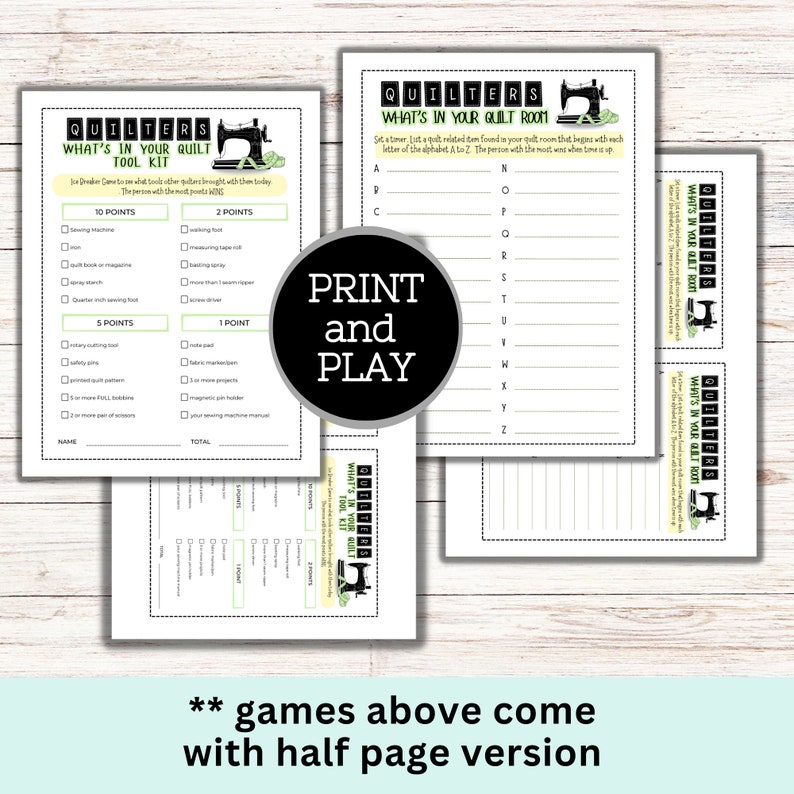 Quilt Game Bundle, #1 Bundle, Quilt Guild Games, Quilt Club, Retreat ...