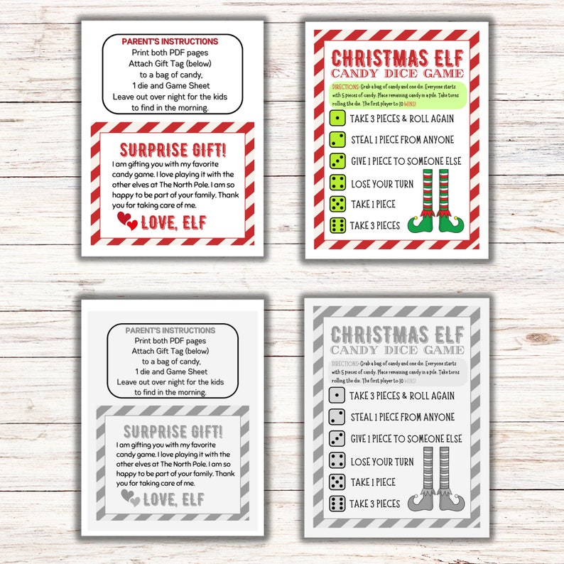 Elf Dice Game, Elf Accessories, Elf Activity, Gift From Elf, Elf Prop ...
