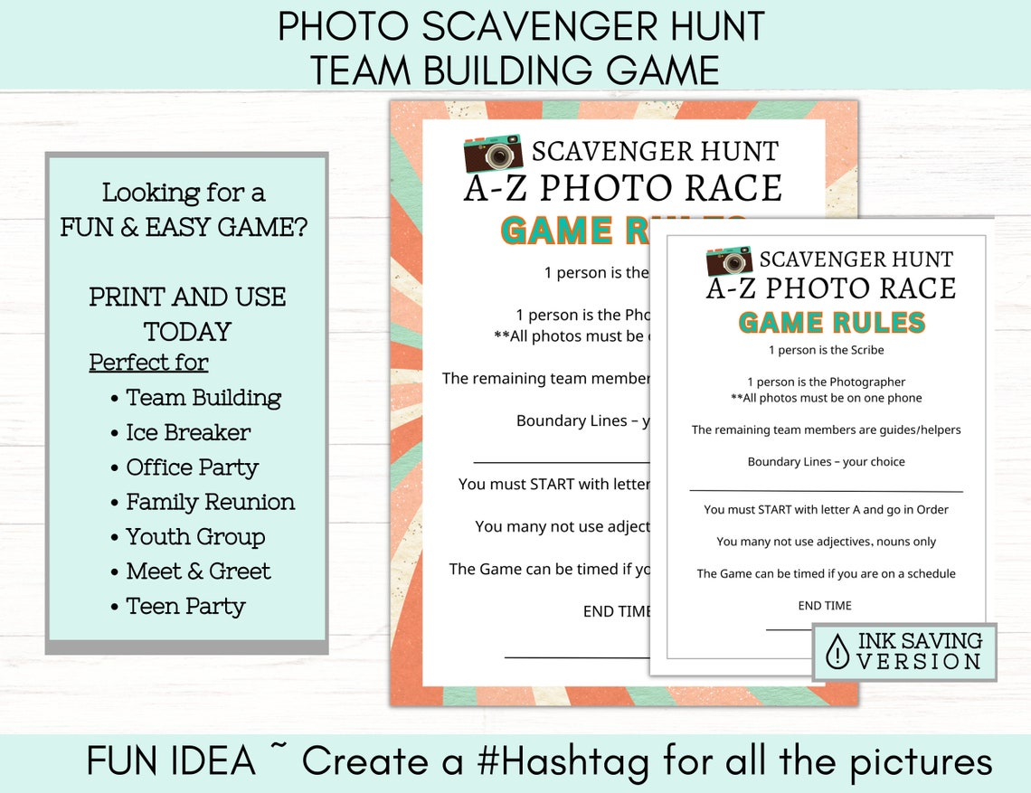 Photo Scavenger Hunt Team Building Activities Family Reunion - Etsy