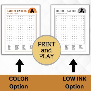 Barrel Racers Word Search, Barrel Racing Game for Kids, Rodeo Cowgirl ...