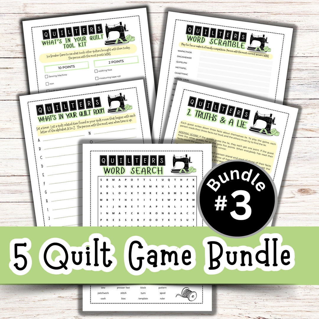 Quilt Game Bundle, #3 Bundle, Quilt Guild Games, Quilt Club, Retreat ...
