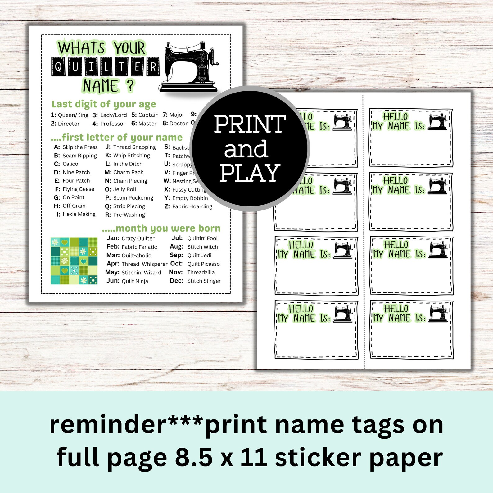 Quilt Game Bundle, #1 Bundle, Quilt Guild Games, Quilt Club, Retreat ...