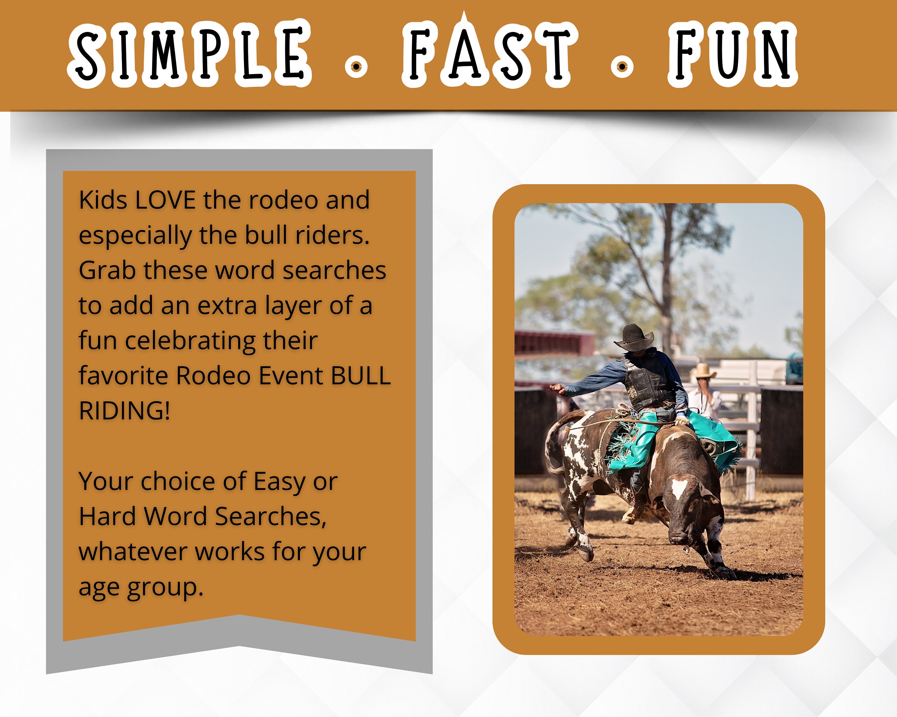 Bull Riders Word Search, Bull Riding Game for Kids, 8 Second Ride ...