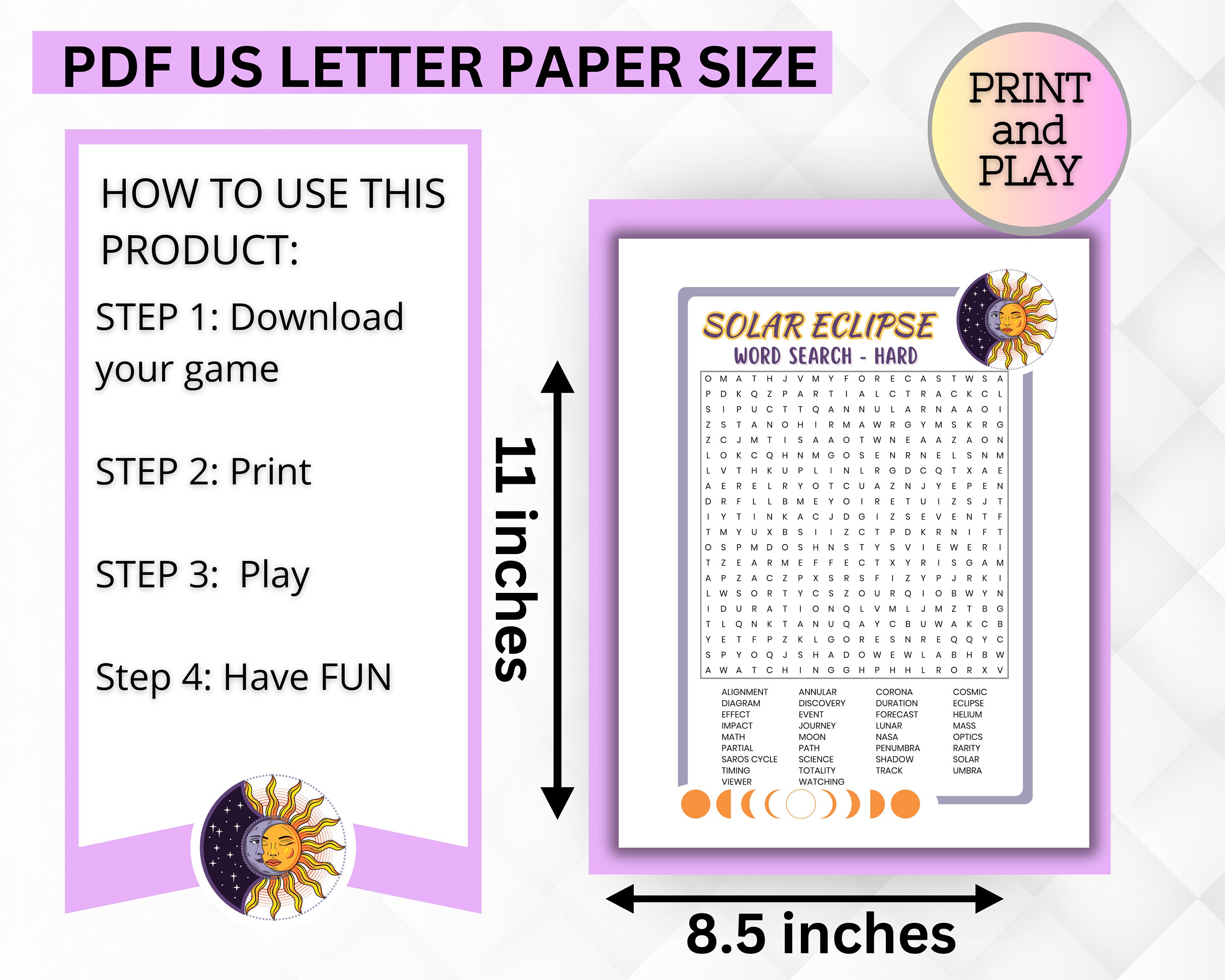 Solar Eclipse Word Search, Solar Eclipse Games for Kids, Solar Eclipse ...