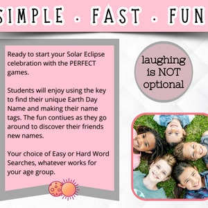 Solar Eclipse Game Bundle, Word Search, Name Game, Games for Kids ...