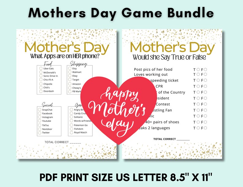 Mom Trivia Game, Mothers Day Quiz, Would She Rather Who Knows Mommy ...